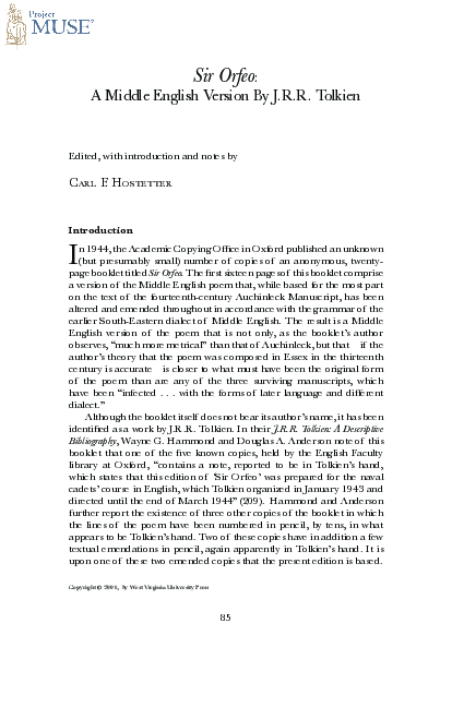 (PDF) Sir Orfeo