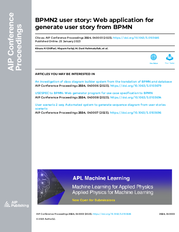 (PDF) BPMN2 user story: Web application for generate user story from BPMN
