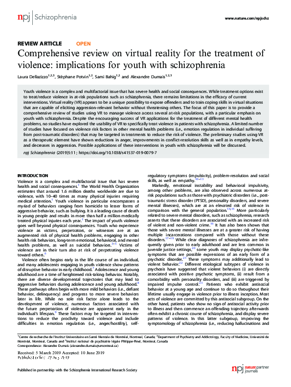 (PDF) Comprehensive review on virtual reality for the treatment of ...