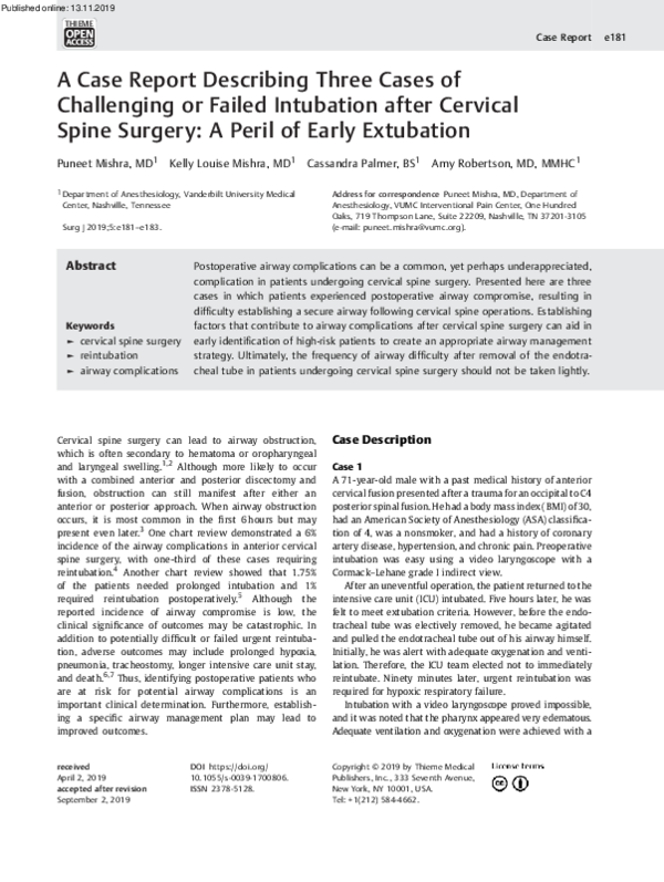 (PDF) A Case Report Describing Three Cases of Challenging or Failed ...