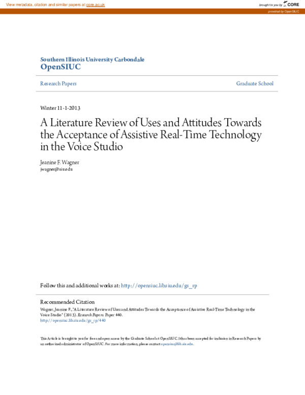 (PDF) A Literature Review of Uses and Attitudes Towards the Acceptance ...
