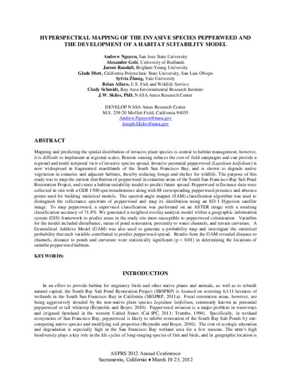 (PDF) Hyperspectral Mapping of the Invasive Species Pepperweed and the ...