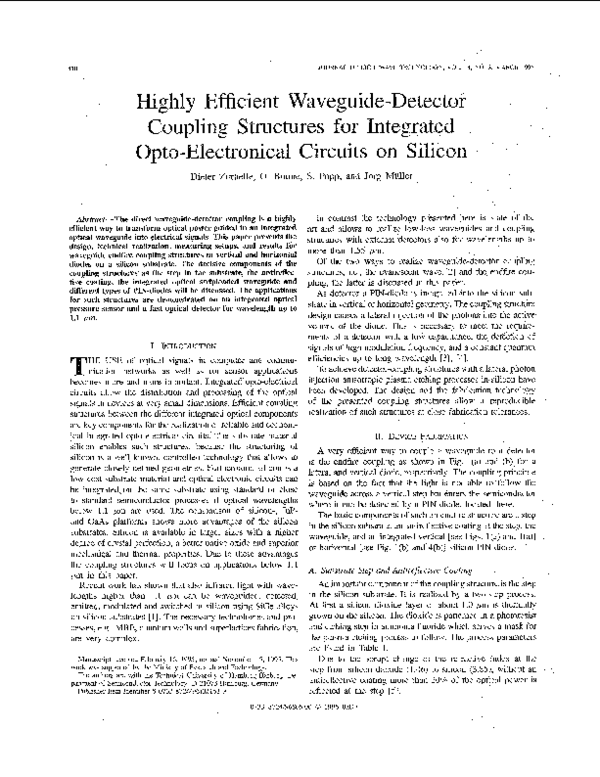 (PDF) Highly efficient waveguide-detector coupling structures for ...