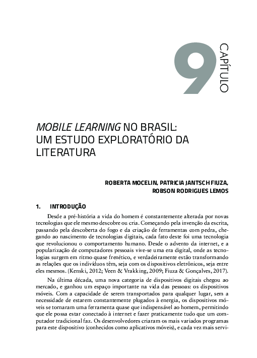Mobile Learning no Brasil: Um Estudo Exploratório da Literatura