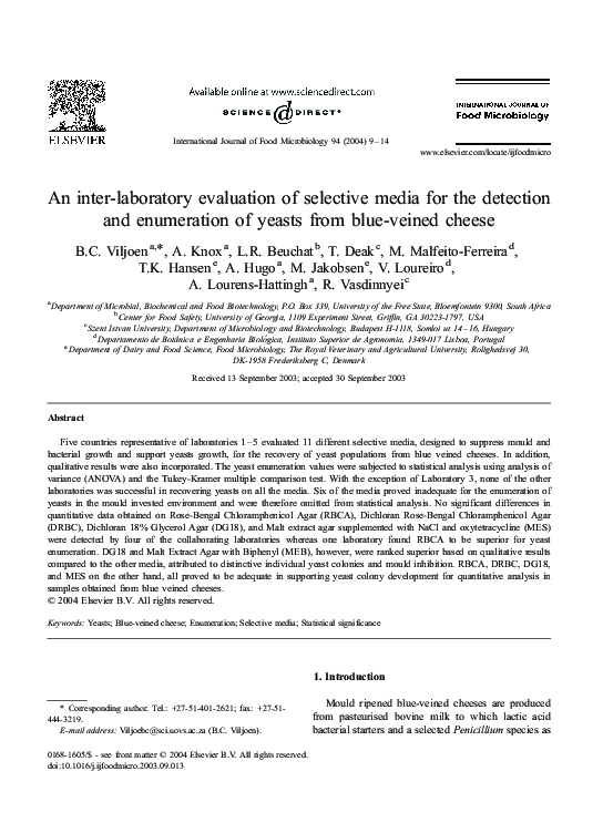 Pdf An Inter Laboratory Evaluation Of Selective Media For The