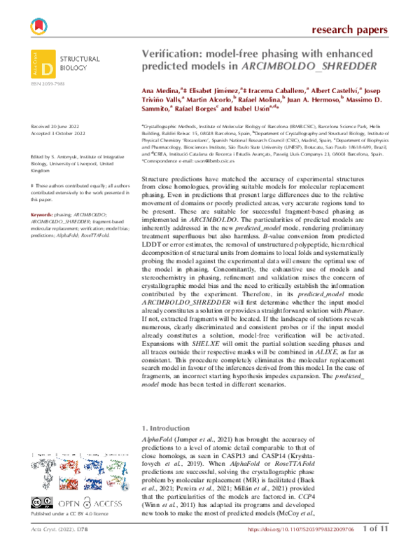 (PDF) Verification: model-free phasing with enhanced predicted models ...