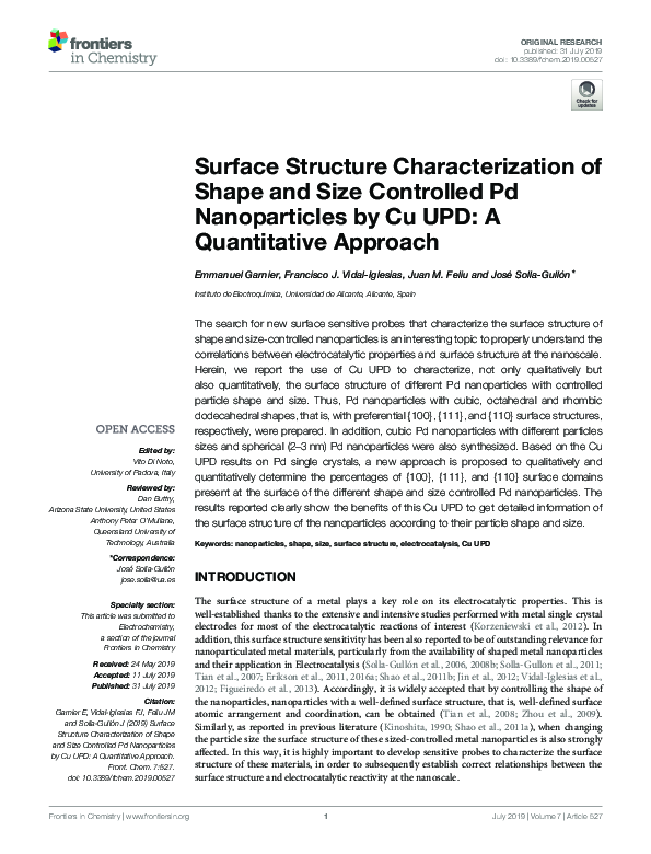 (PDF) Surface Structure Characterization of Shape and Size Controlled Pd Nanoparticles by Cu UPD ...