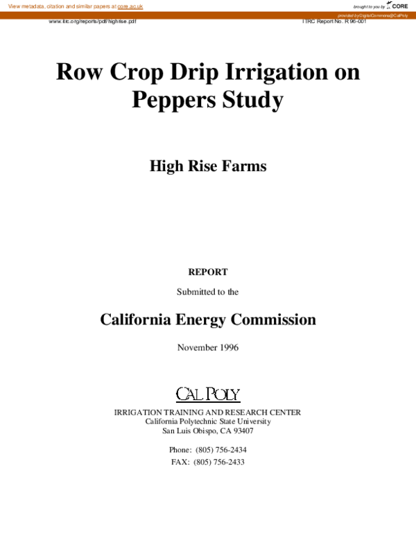 (PDF) Row Crop Drip Irrigation on Peppers Study