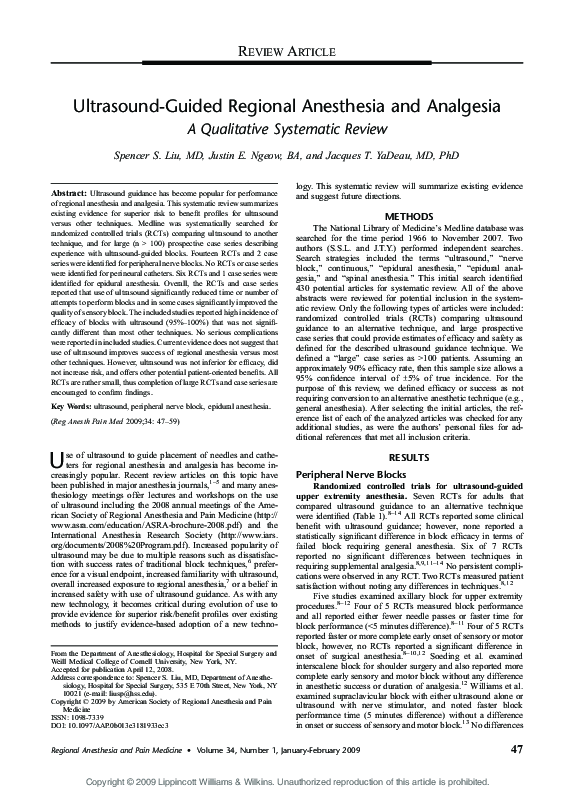 (PDF) Ultrasound-Guided Regional Anesthesia and Analgesia