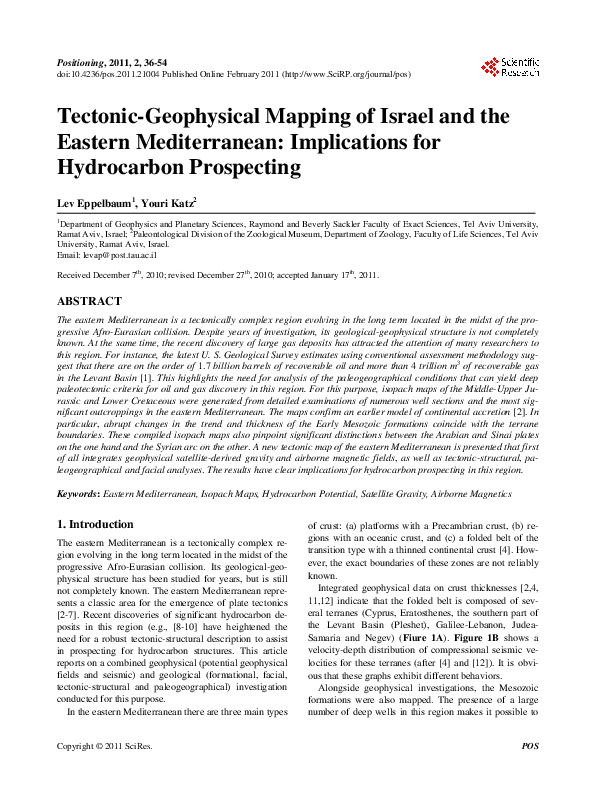 (PDF) Tectonic-Geophysical Mapping of Israel and the Eastern ...