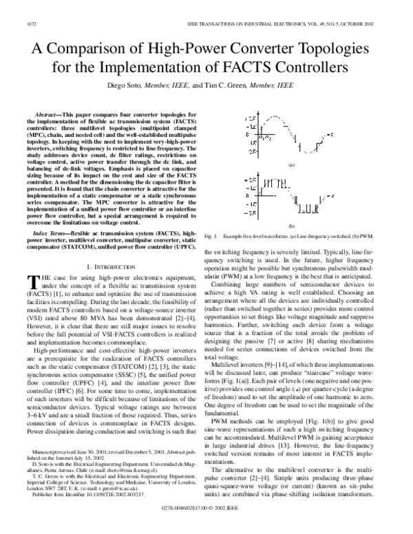 (PDF) A comparison of high-power converter topologies for the ...