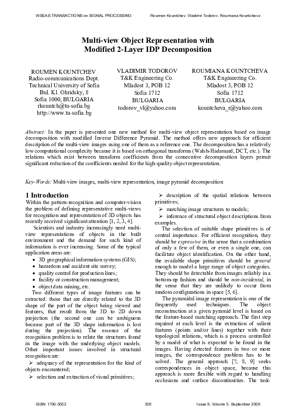 (PDF) Multi-view object representation with modified 2-layer IDP decomposition