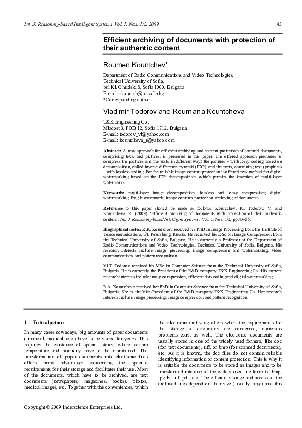 (PDF) Efficient archiving of documents with protection of their ...