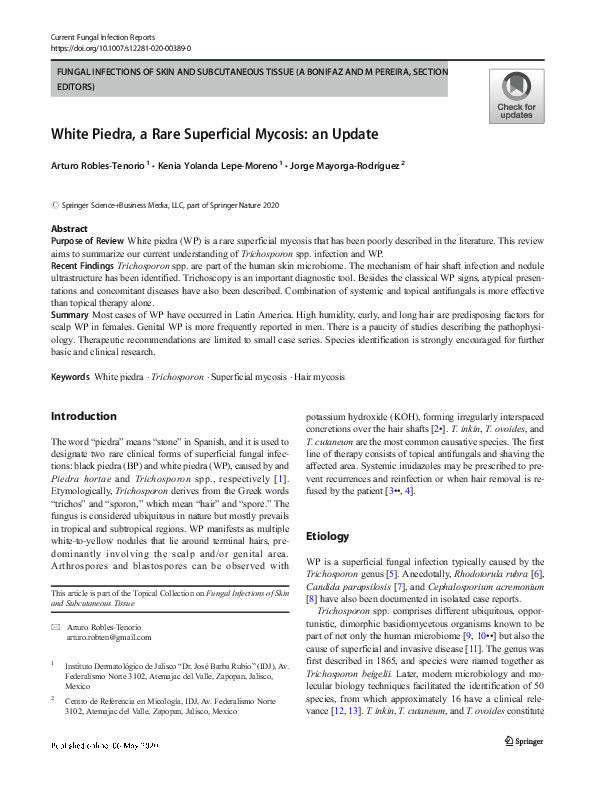 (PDF) White Piedra, a Rare Superficial Mycosis: an Update | kenia ...