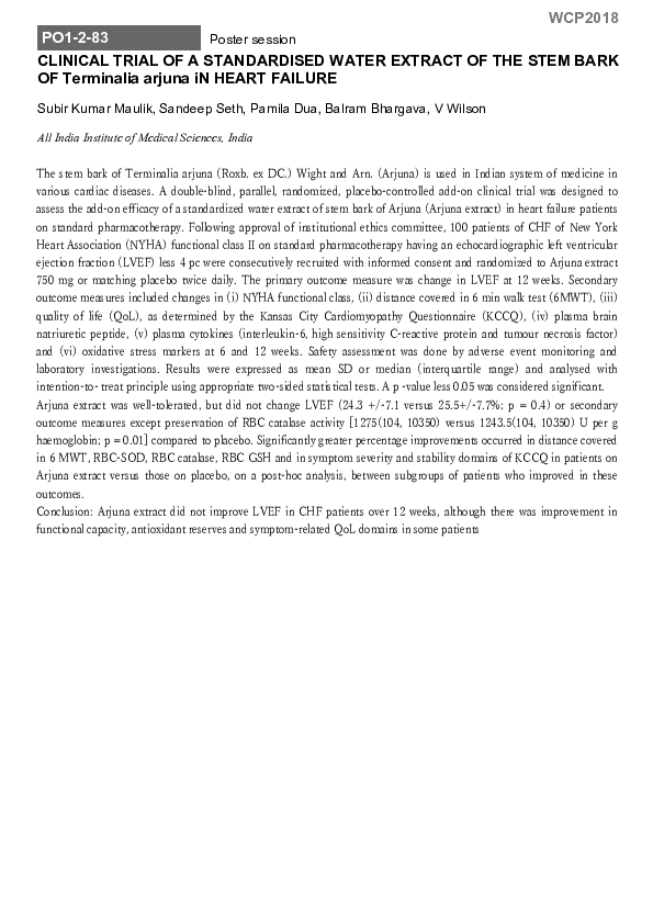 (PDF) CLINICAL TRIAL OF A STANDARDISED WATER EXTRACT OF THE STEM BARK ...