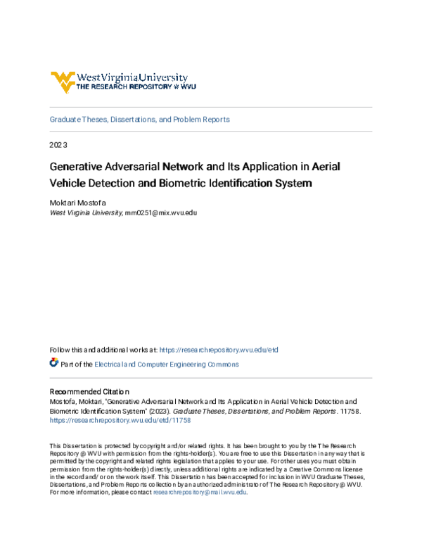 Pdf Generative Adversarial Network And Its Application In Aerial Vehicle Detection And