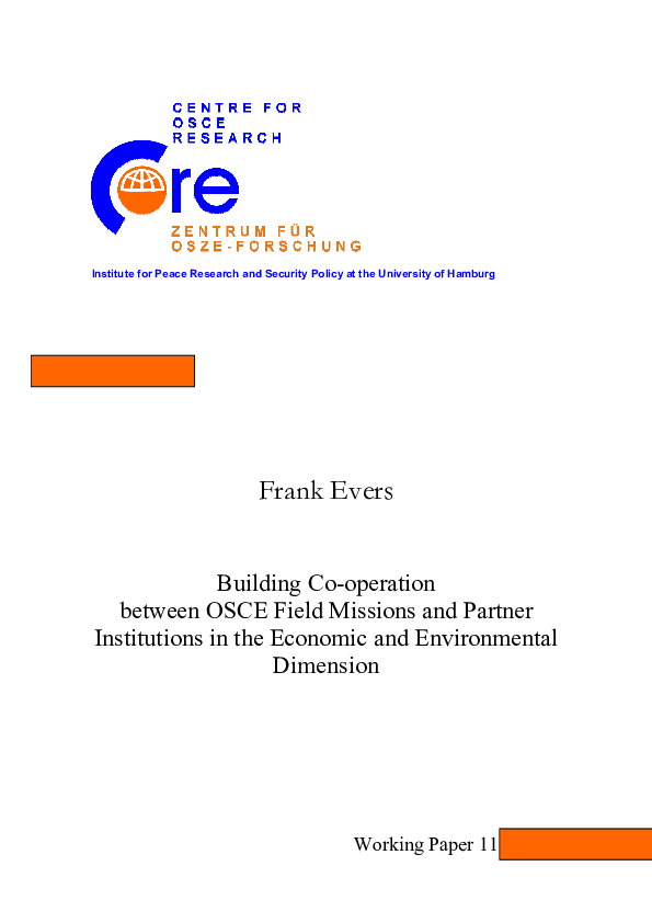 (PDF) Building Co-operation between OSCE Field Missions and Partner ...