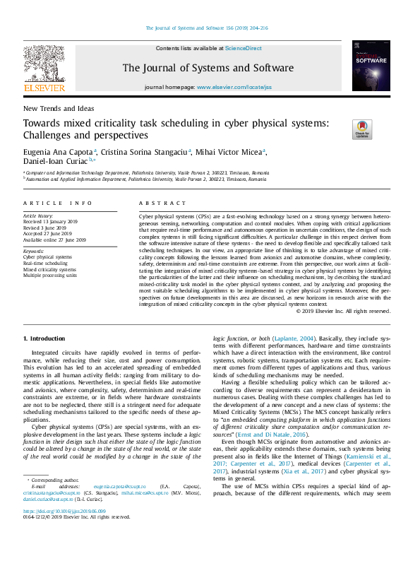 (PDF) Towards mixed criticality task scheduling in cyber physical ...
