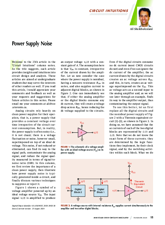 Pdf Power Supply Noise [circuit Intuitions]