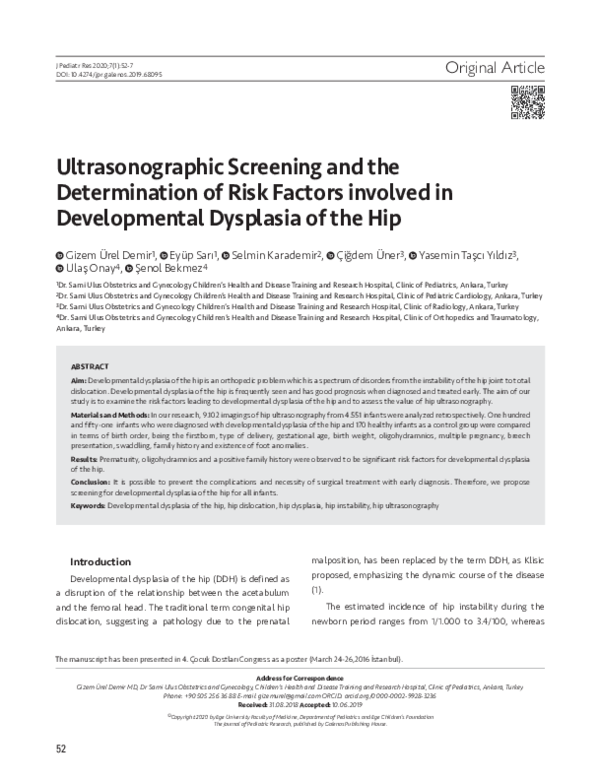 (PDF) Ultrasonographic Screening and the Determination of Risk Factors ...