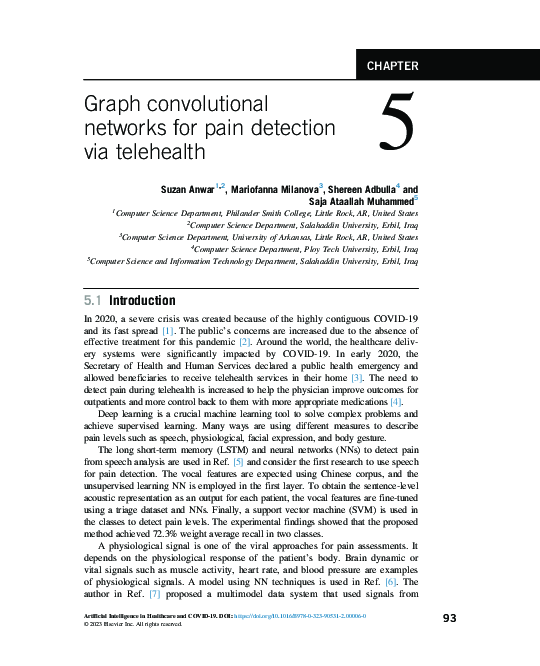 (PDF) Graph convolutional networks for pain detection via telehealth