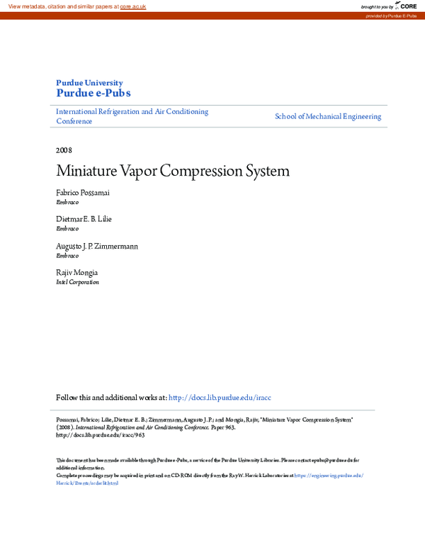 (PDF) Miniature vapor compression system