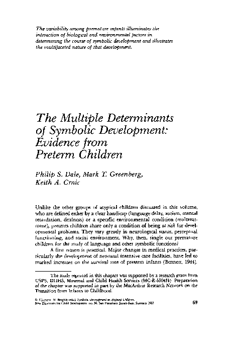 (PDF) The multiple determinants of symbolic development: Evidence from ...