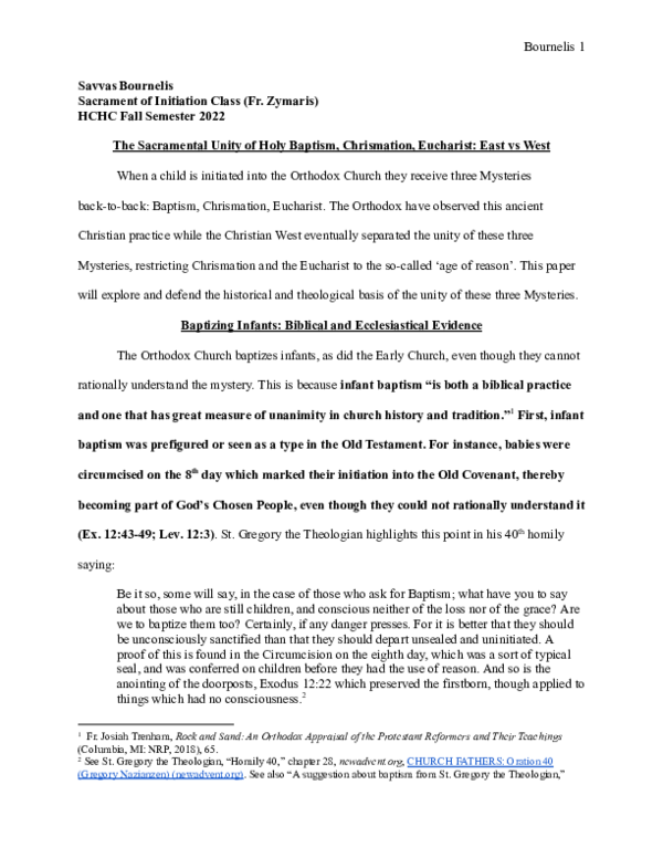 (PDF) The Sacramental Unity of Holy Baptism Chrismation Eucharist (East ...