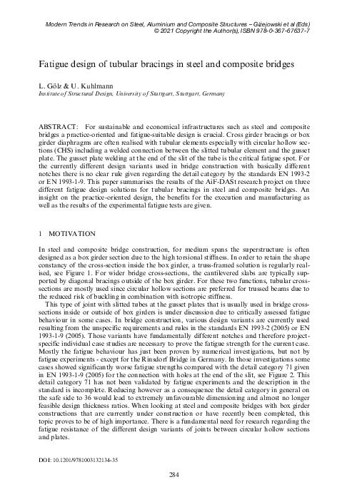 (PDF) Fatigue design of tubular bracings in steel and composite bridges