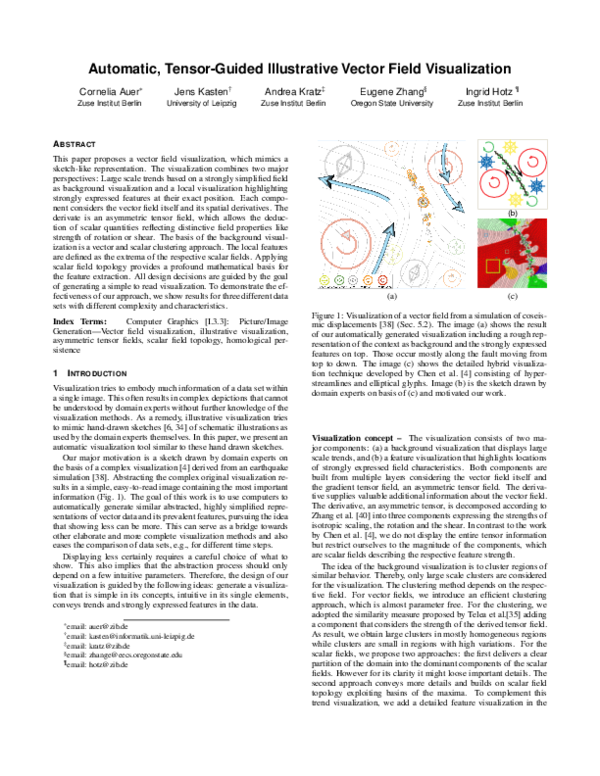 Pdf Automatic Tensor Guided Illustrative Vector Field Visualization