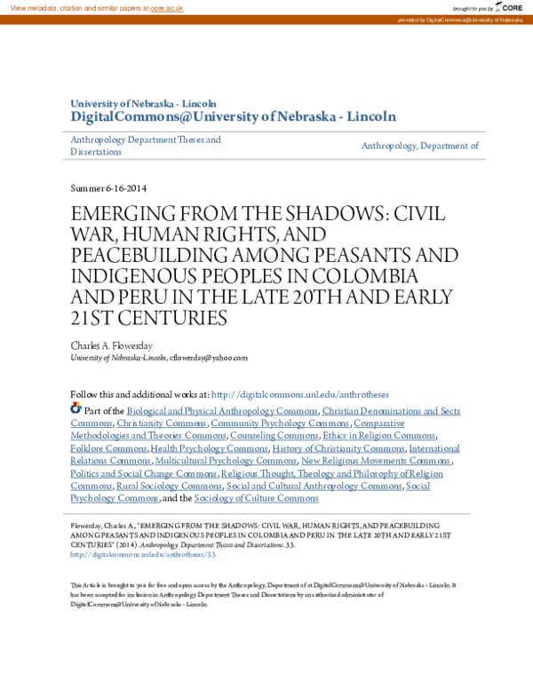 (PDF) Emerging from the Shadows: Civil War, Human Rights, and ...