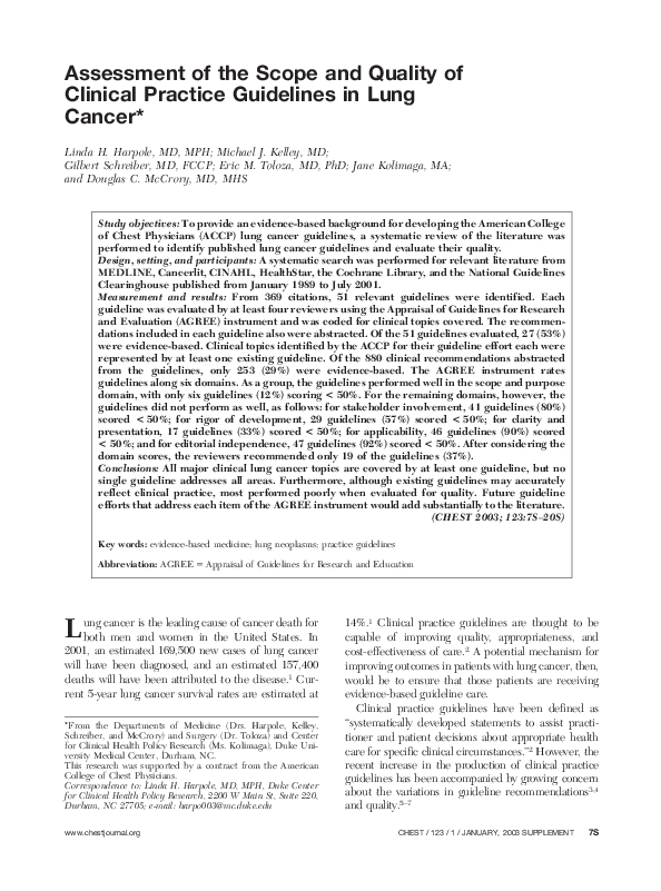 (PDF) Assessment of the Scope and Quality of Clinical Practice ...
