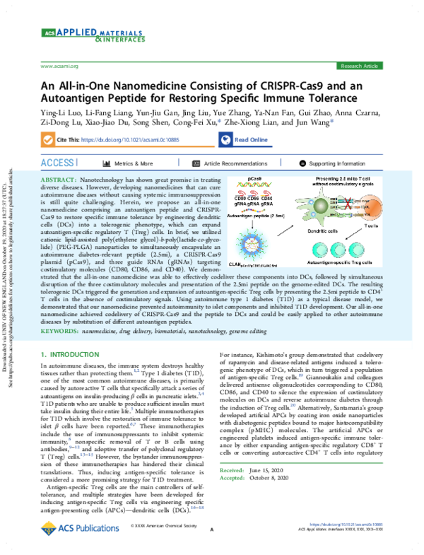 (PDF) An All-in-One Nanomedicine Consisting of CRISPR-Cas9 and an ...