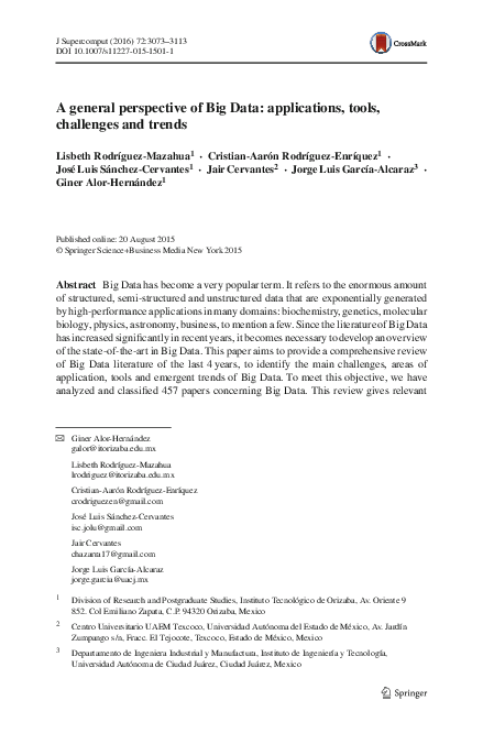 (PDF) A general perspective of Big Data: applications, tools ...