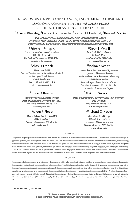 (PDF) New combinations, rank changes, and nomenclatural and taxonomic ...