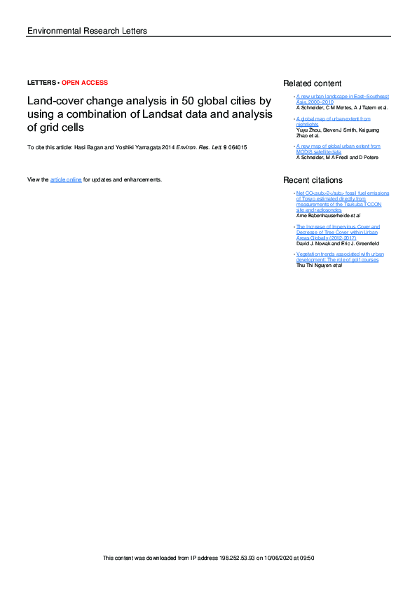 (PDF) Land-cover change analysis in 50 global cities by using a ...