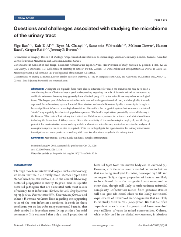 (PDF) Questions and challenges associated with studying the microbiome ...