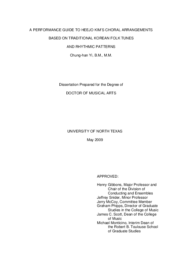 (PDF) A Performance Guide to Heejo Kim's Choral Arrangements Based on Traditional Korean Folk ...