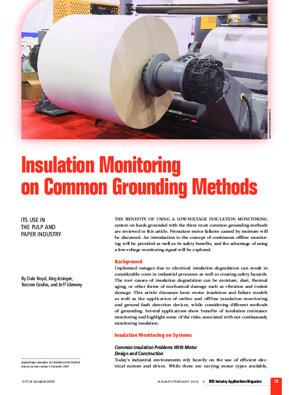 (PDF) Insulation Monitoring on Common Grounding Methods in the Pulp and ...