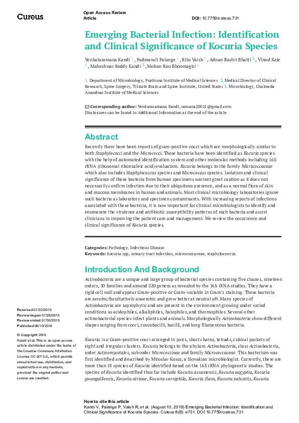 (PDF) Emerging Bacterial Infection: Identification and Clinical ...