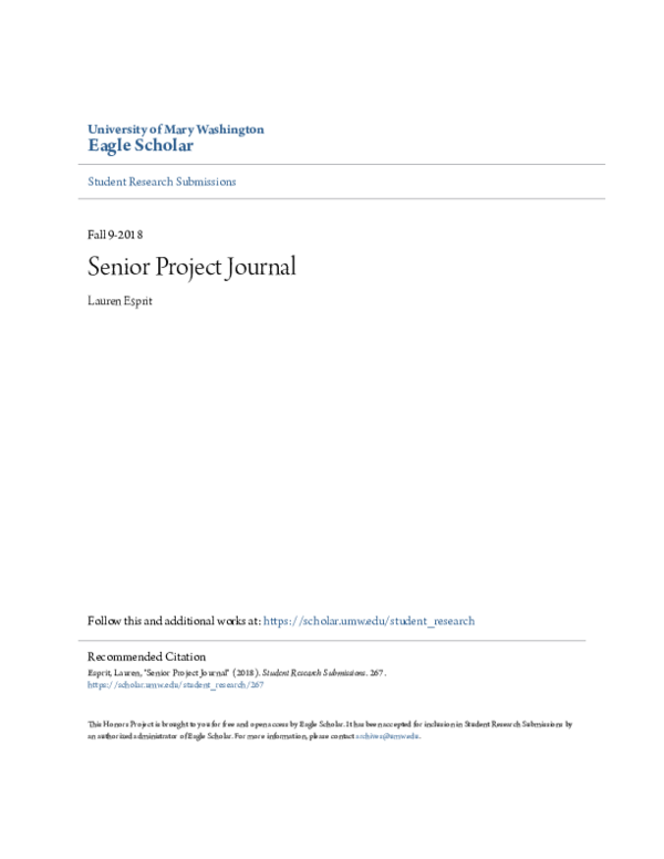 (PDF) Senior Project Journal | Lauren Esprit - Academia.edu