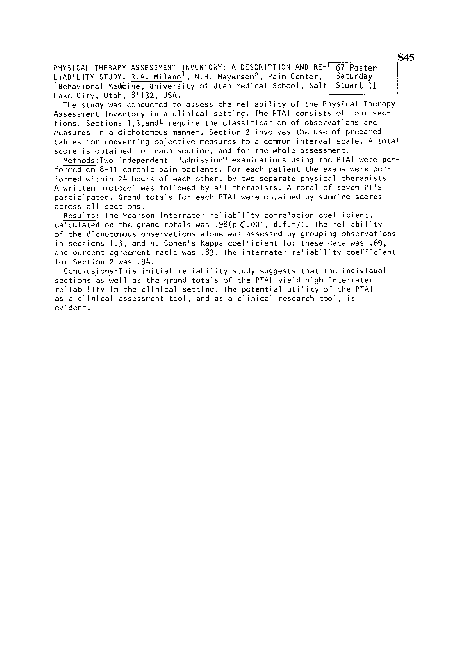 (PDF) Physical therapy assessment inventory: A description and ...