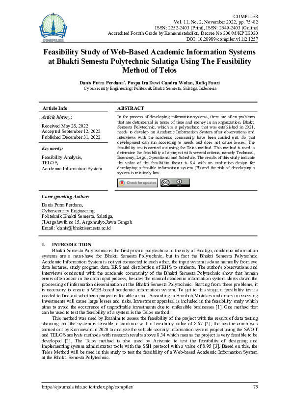 (PDF) Feasibility Study of Web-Based Academic Information Systems at ...