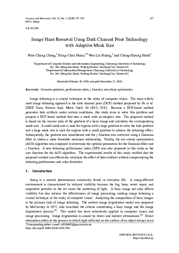 (PDF) Image Haze Removal Using Dark Channel Prior Technology with ...