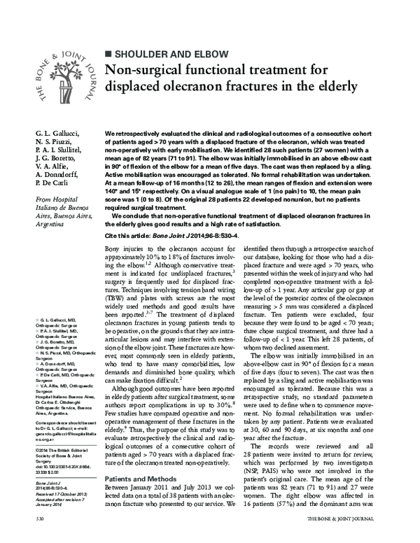 (PDF) Non-surgical functional treatment for displaced olecranon ...