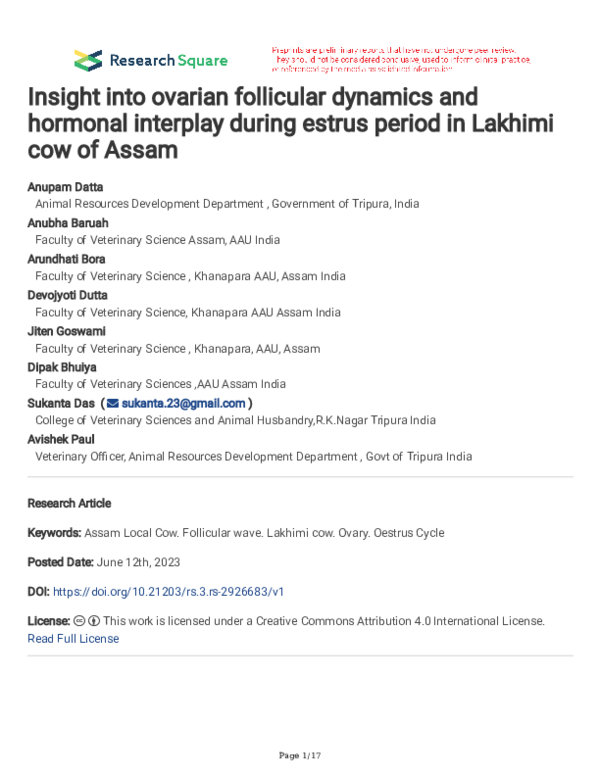(PDF) Insight into ovarian follicular dynamics and hormonal interplay ...