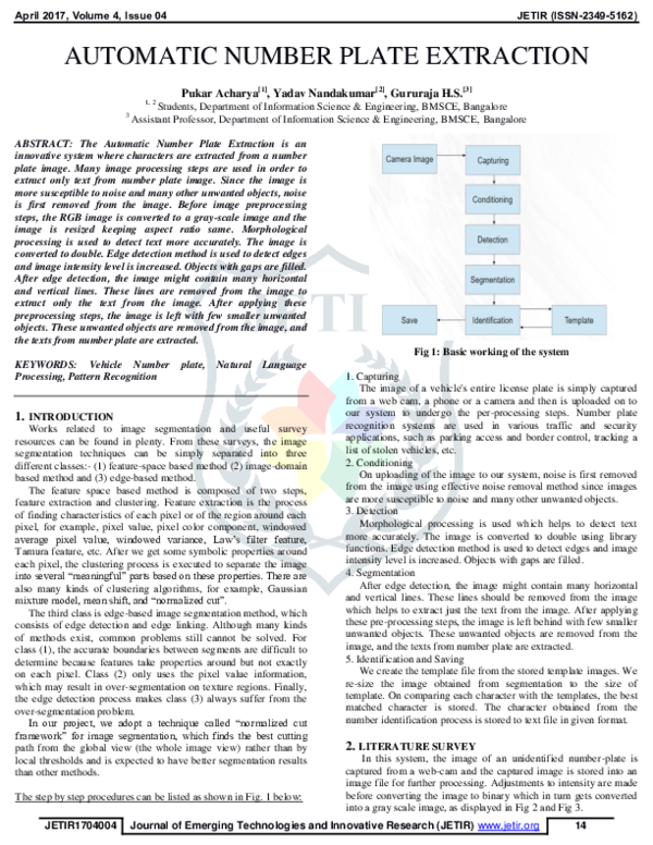 (PDF) Automatic Number Plate Extraction | Pukar Acharya - Academia.edu