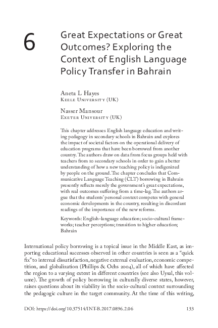 (PDF) Great Expectations or Great Outcomes? Exploring the Context of ...