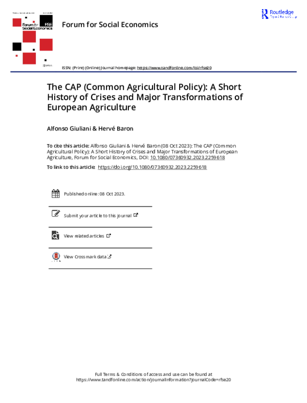 (PDF) The CAP (Common Agricultural Policy). A Short History of Crises ...