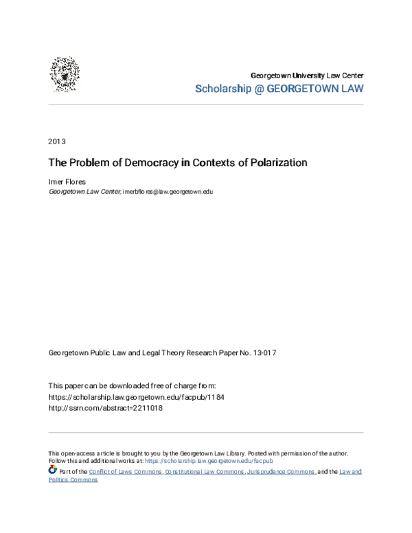 (PDF) The Problem of Democracy in Contexts of Polarization